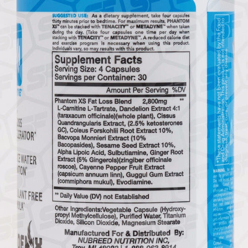 Phantom XS 120 caps – Suplementos Hypertrophy